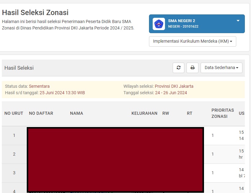 Cara Cek Hasil Seleksi Sementara PPDB Jakarta Jalur Zonasi SMA